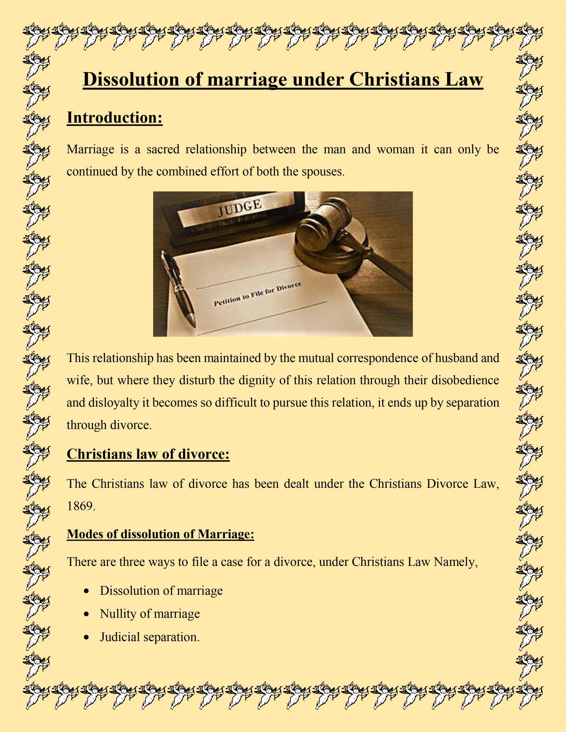 Dissolution of marriage under Christians marriage law – Legal Researchers